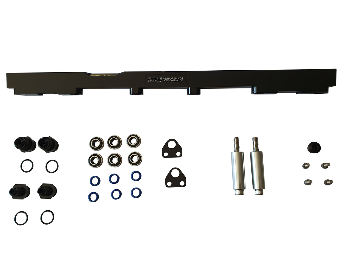 Performance Race Products 2JZ ALUMINIUM FUEL RAIL Polished Black